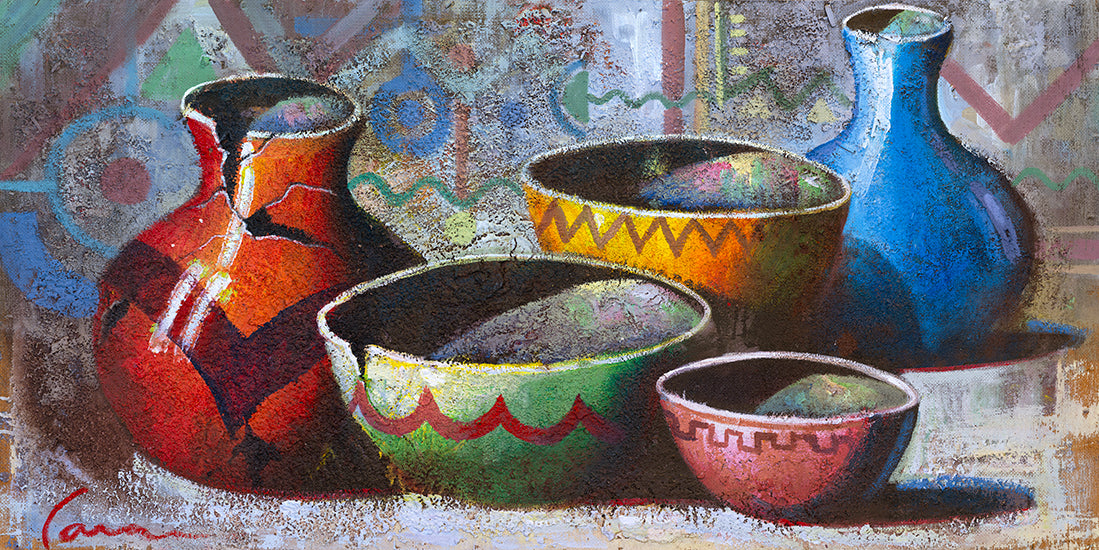 Abstract Pot Painting For Sale